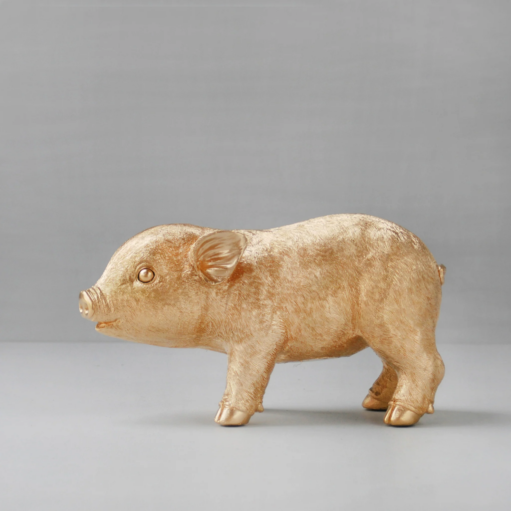 Pig Money Box - Gold - Novita Gifts